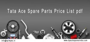 Tata Ace Spare Parts Price List PDF - BP Auto Spares India